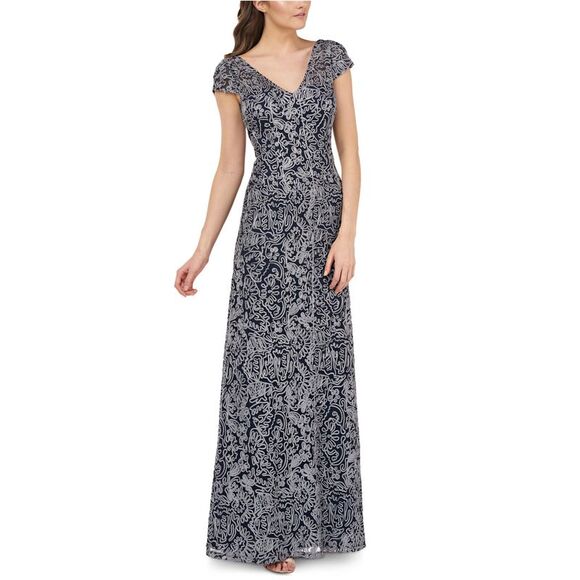 JS Collections | Dresses | Js Collections Womens Embroidered Gown Dress ...